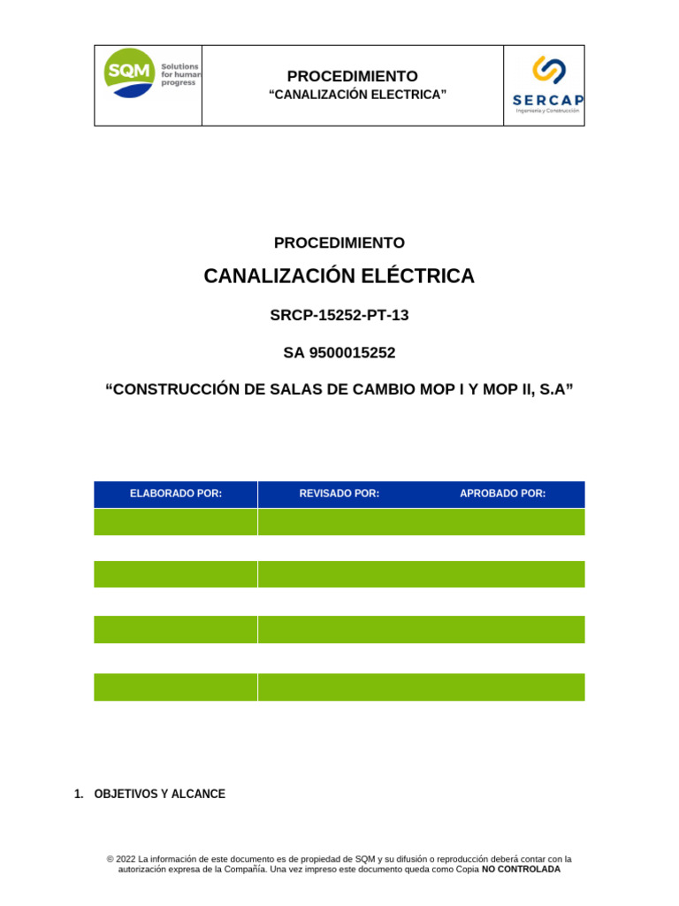 SRCP-15252-PT-13 - CANALIZACIÓN Rev.00 | PDF | Ingenieria Eléctrica