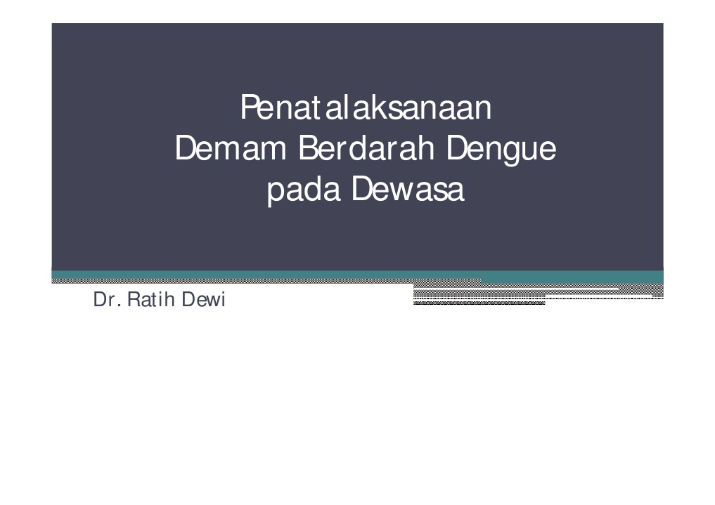 Tatalaksana DHF Pada Pasien Dewasa | PDF