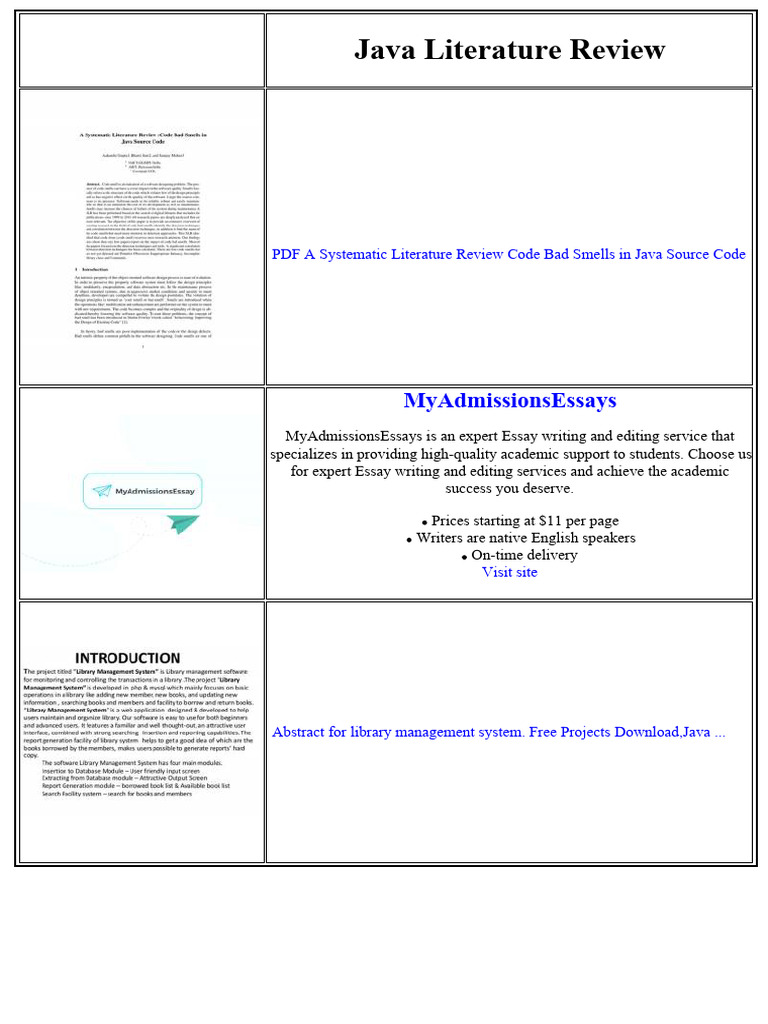 Java Literature Review | PDF | Computer Programming | Knowledge