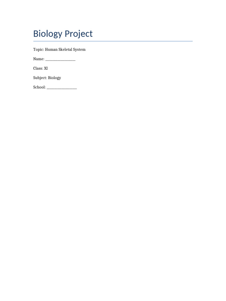 Human Skeletal System Overview | PDF