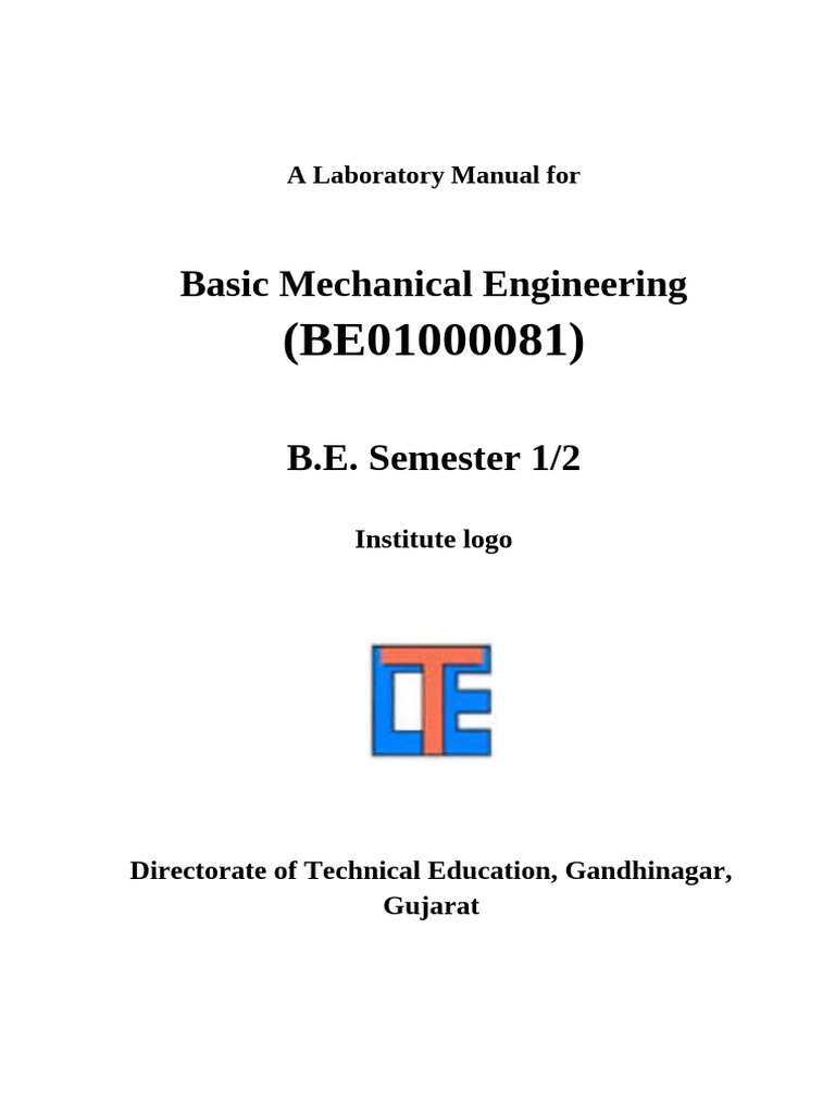 GTU Basic Mechanical Engineering Lab Manual | PDF | Boiler | Valve