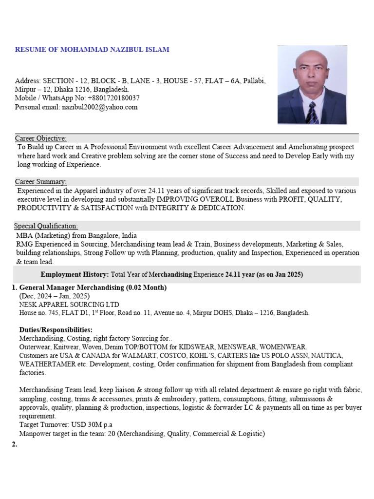 CV - Mohammad Nazibul Islam | PDF