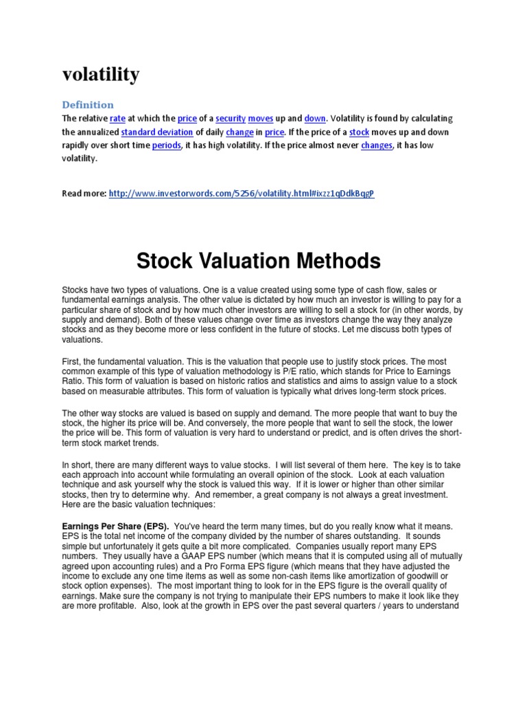 Stock Valuation Methods | PDF | Stock Valuation | Peg Ratio
