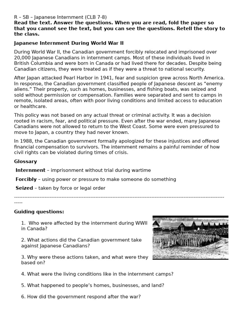 R - SB - Japanese Internment | PDF | Internment Of Japanese Americans
