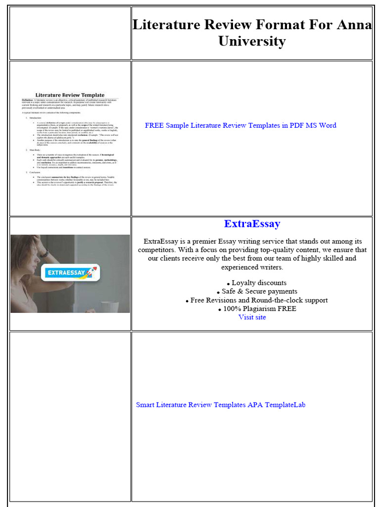 Literature Review Format For Anna University | PDF