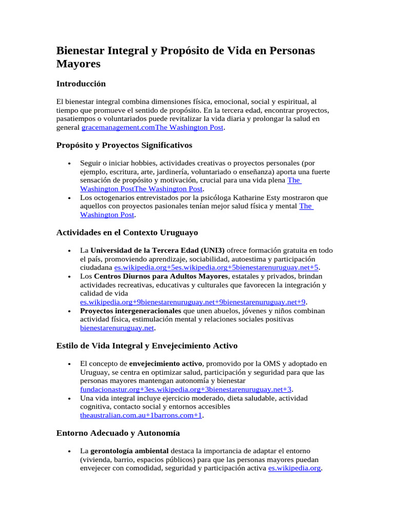 Bienestar Integral y Propósito de Vida en Personas Mayores | PDF | Vejez | Ciencias del ...
