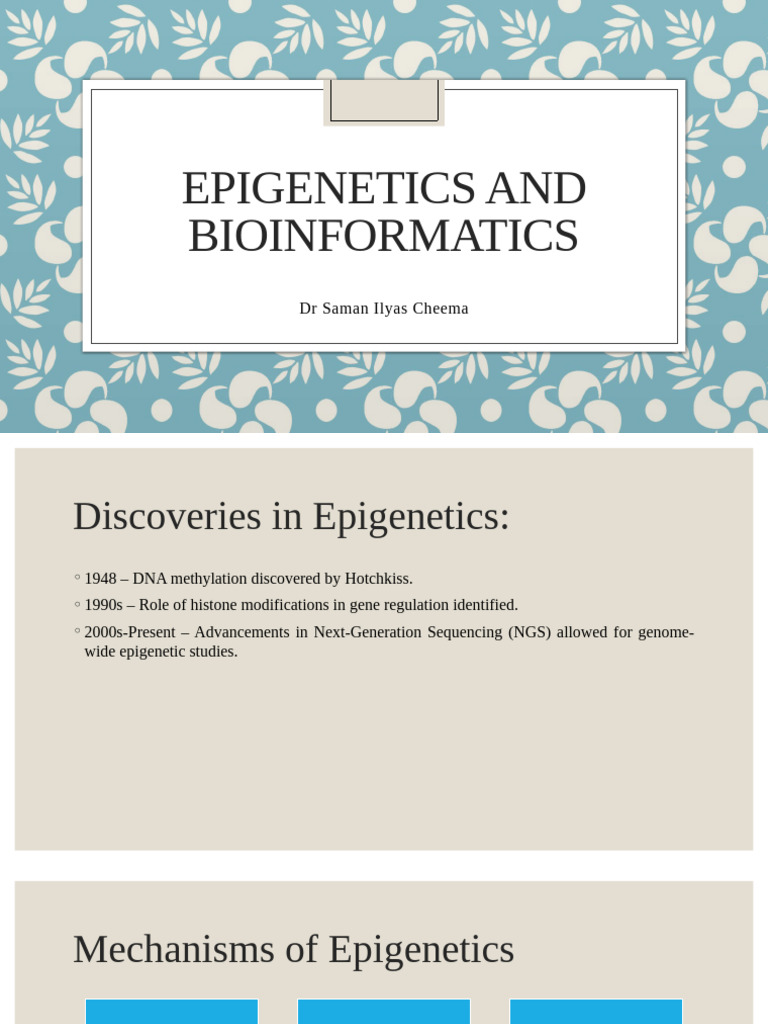 Epigenetics and Bioinformatics | PDF | Epigenetics | Dna Methylation