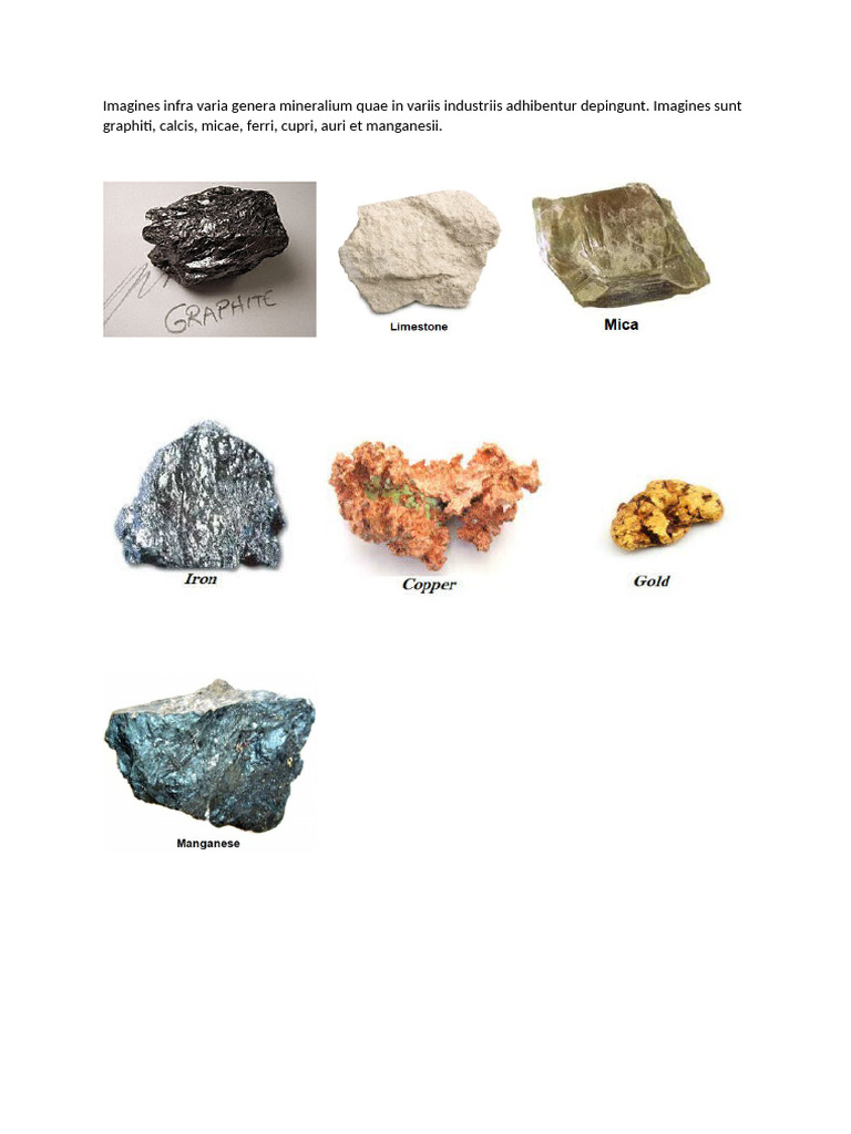 Latin - Types of Minerals | PDF