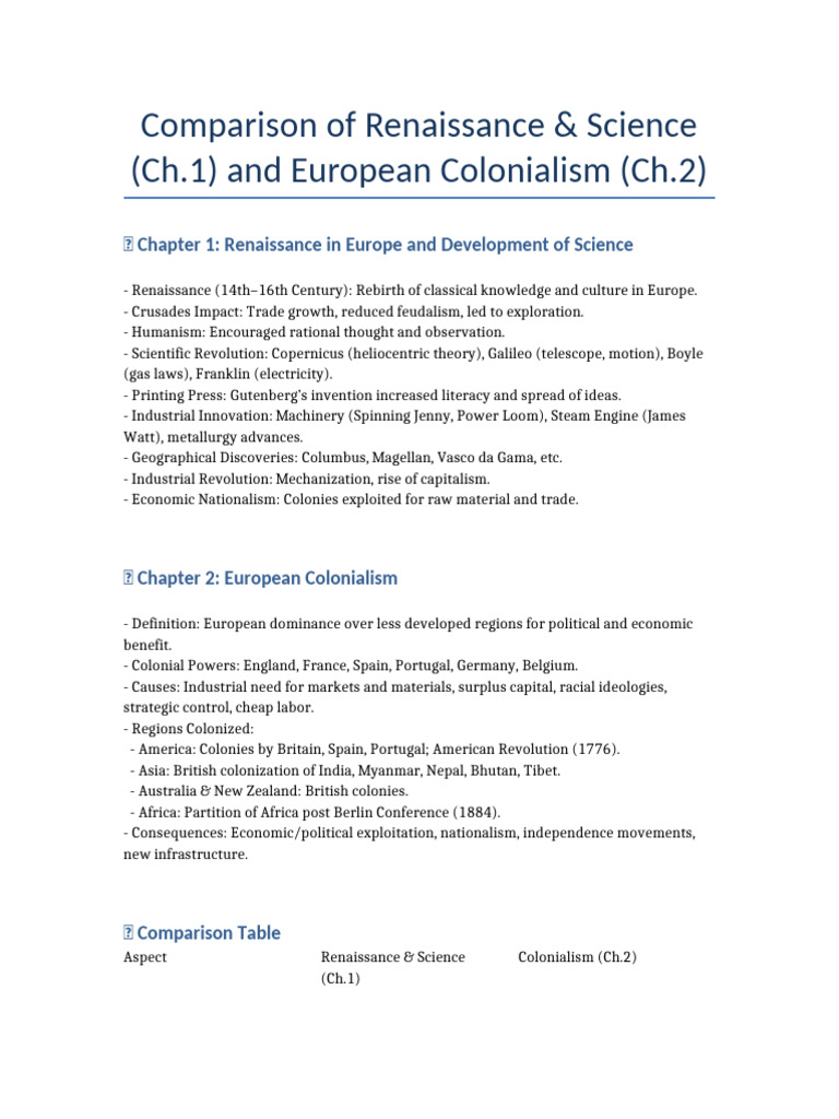 Renaissance Vs Colonialism | PDF | Science | Renaissance
