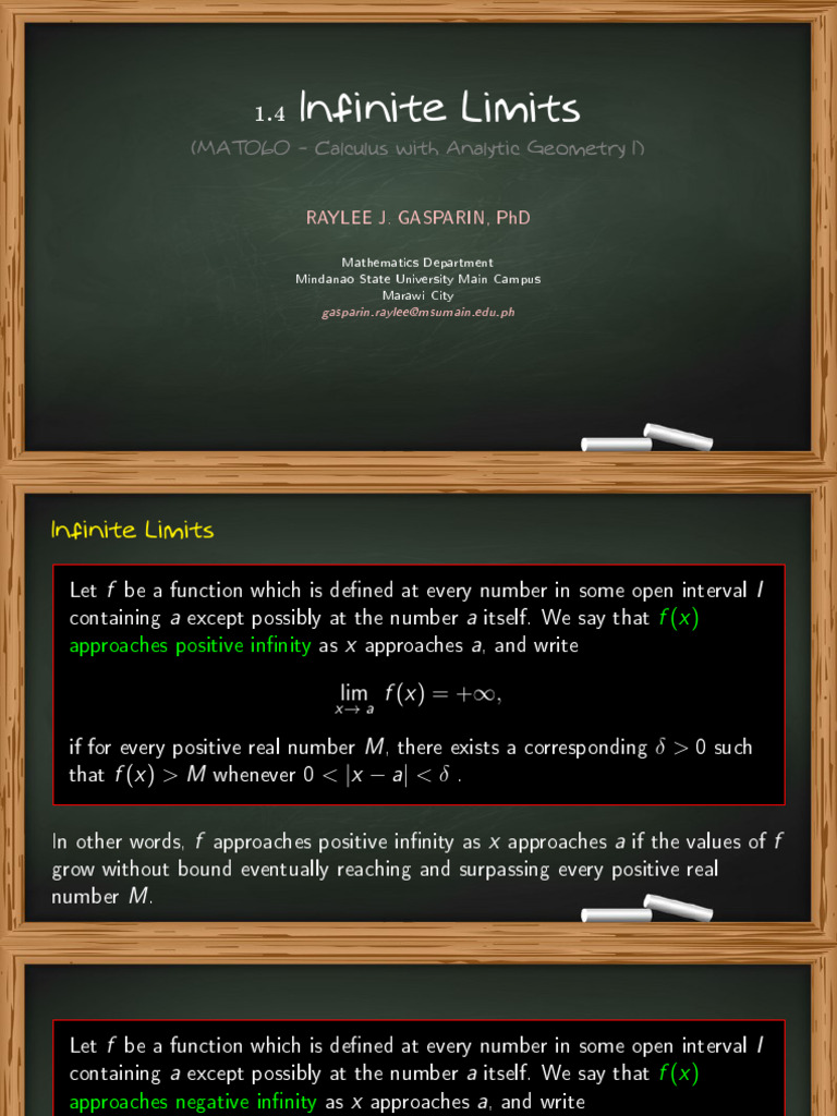 Understanding Infinite Limits in Calculus | PDF | Mathematical Objects ...