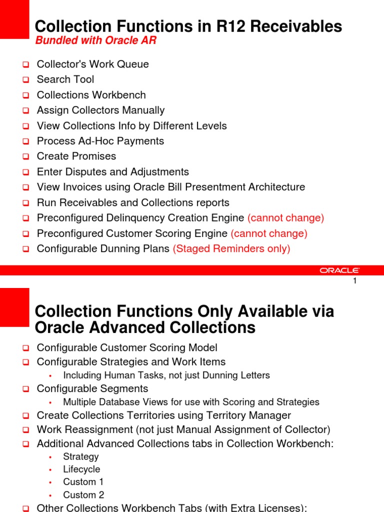 Advanced - Collections - R12 - Internal Reference Only | PDF | Invoice | Payments