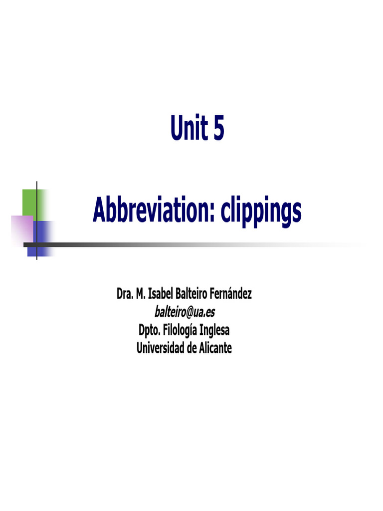 5 - Unit 5 Clipping PDF Version | PDF | Word | Acronym