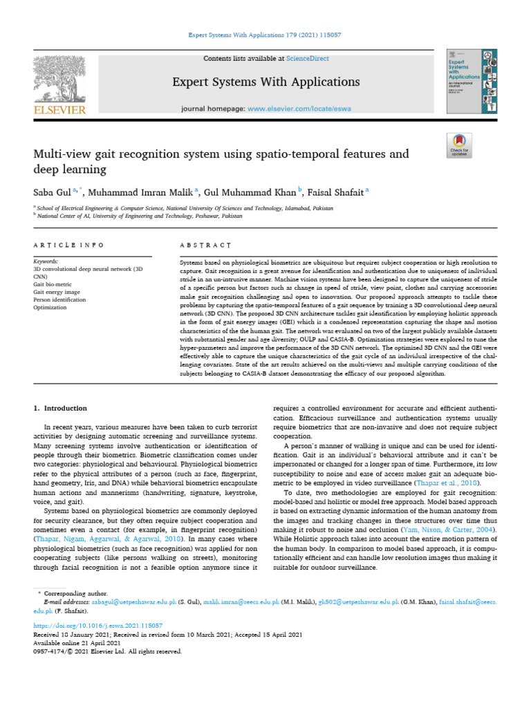 Multi-View Gait Recognition System Using Spatio-Temporal Features and | PDF | Biometrics ...