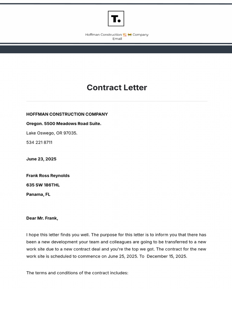 Free Contract Extension Letter Template | PDF