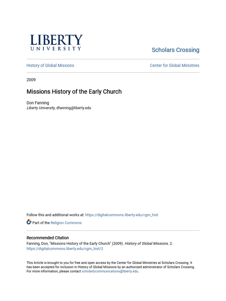 Missions History of The Early Church | PDF