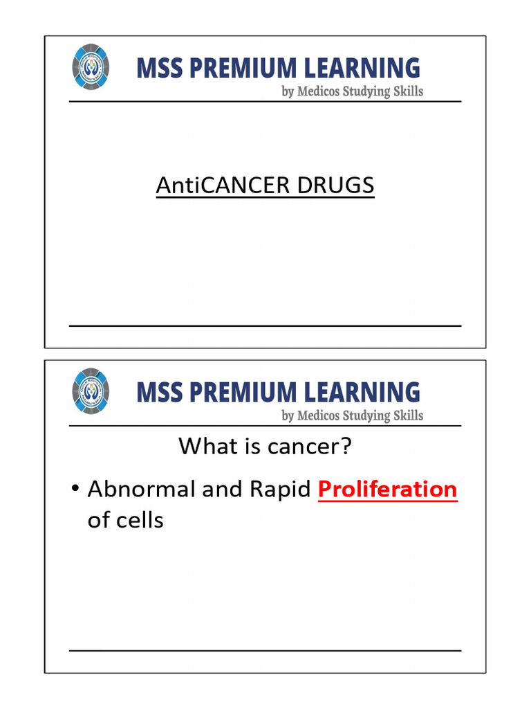 Comprehensive Guide to Anti-Cancer Drugs | PDF | Chemotherapy | Cancer