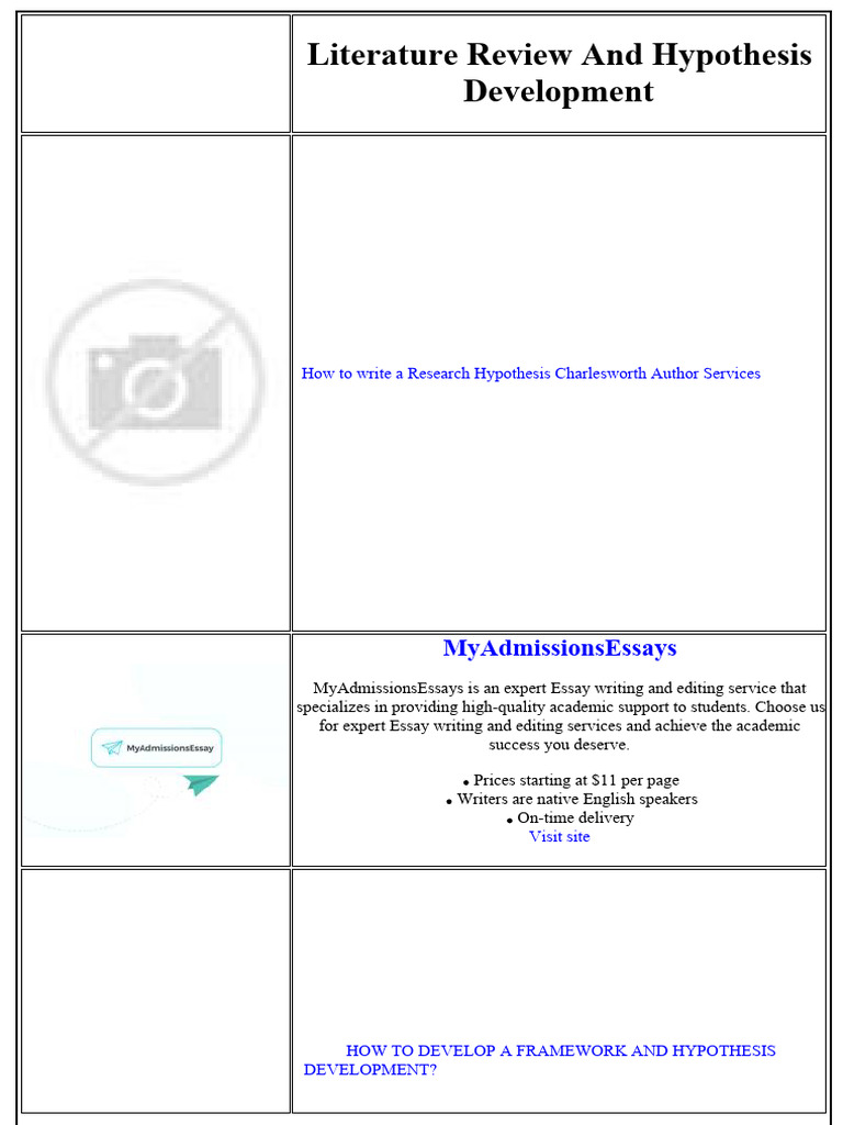 Literature Review and Hypothesis Development | PDF | Hypothesis | Statistics