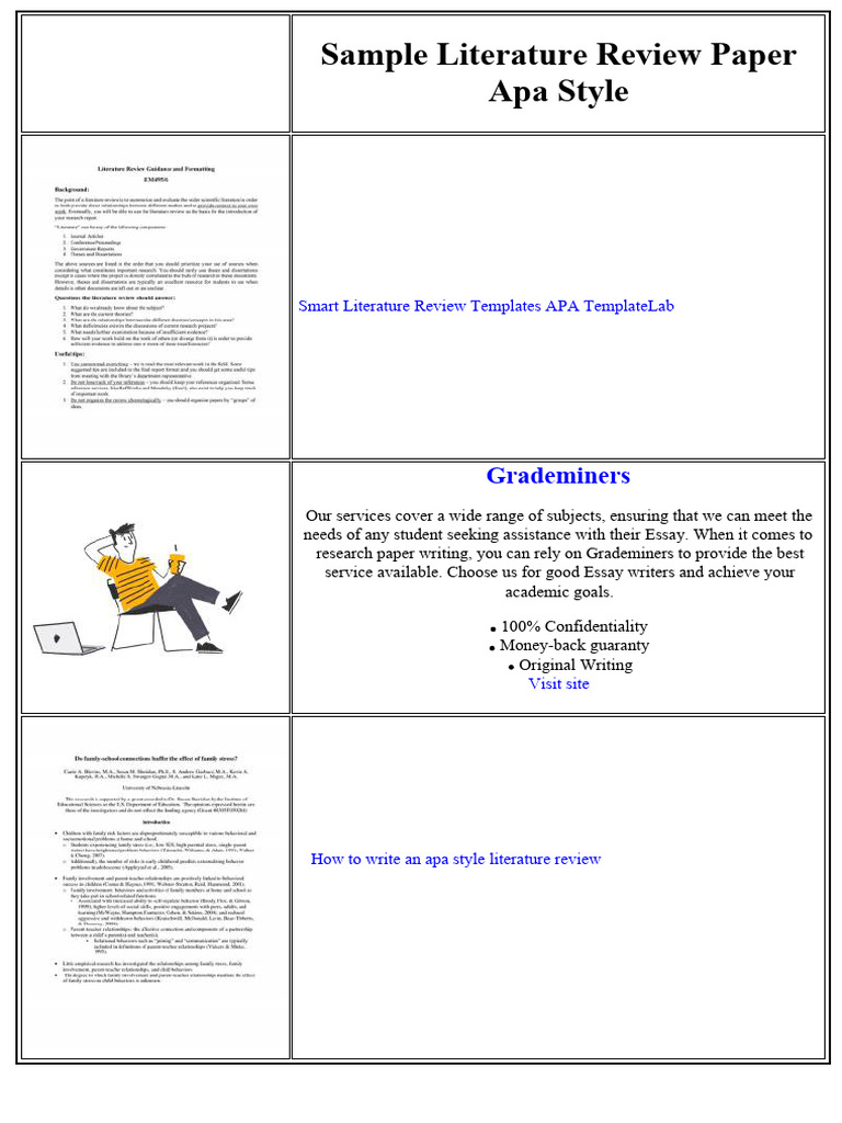 Sample Literature Review Paper Apa Style | PDF | Apa Style | Essays