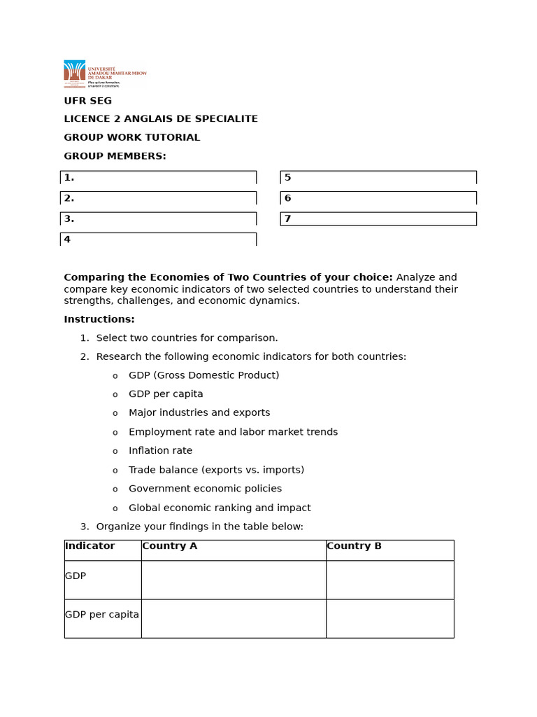 Comparing Economies of Two Countries | PDF