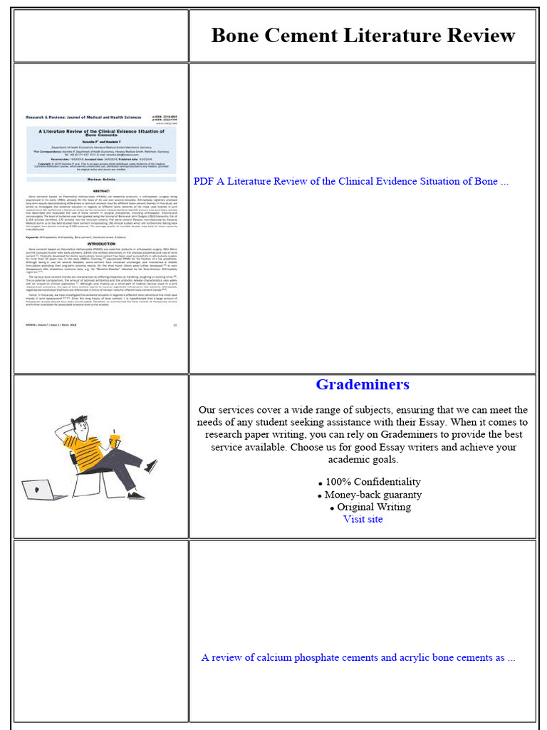 Bone Cement Literature Review | PDF | Bone | Shock (Circulatory)