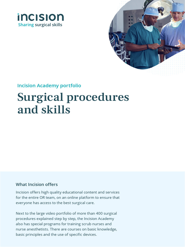 Incision Academy Portfolios - Surgical Procedures and Skills 2021 | PDF ...