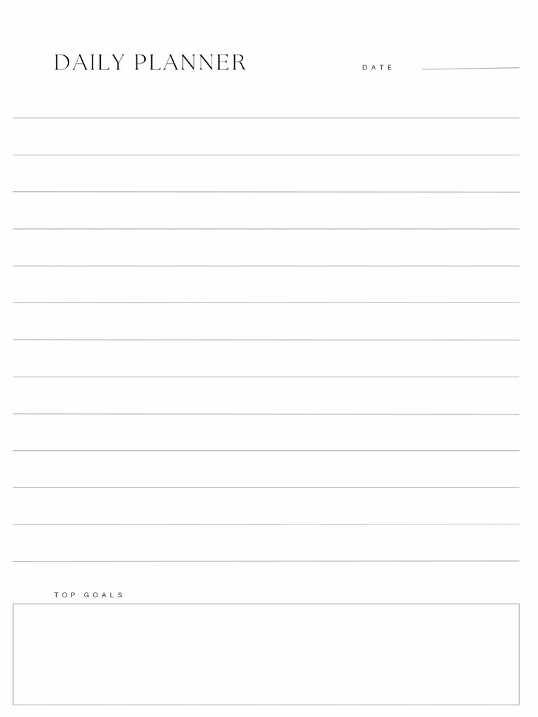 White Minimalist Elegant Daily Planner | PDF