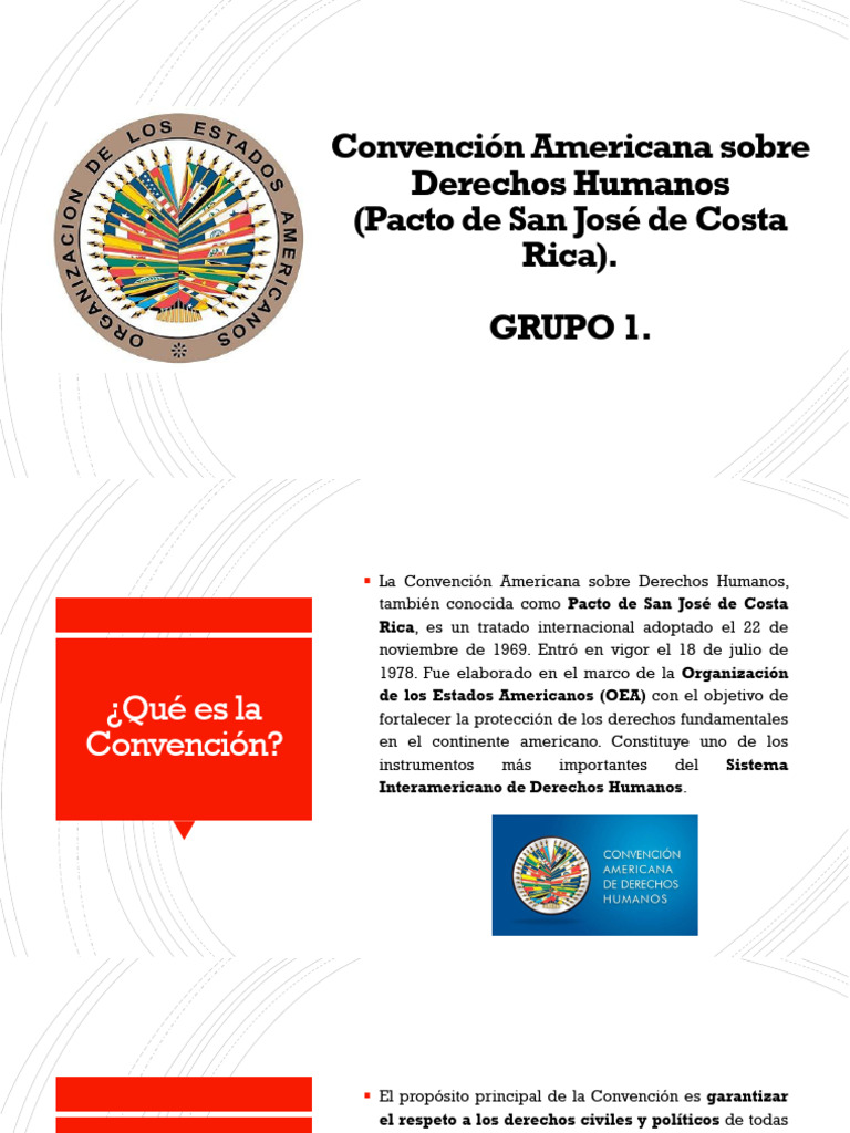 Convencion Americana Sobre Derechos Humanos Grupo 1 Pdf Convenio