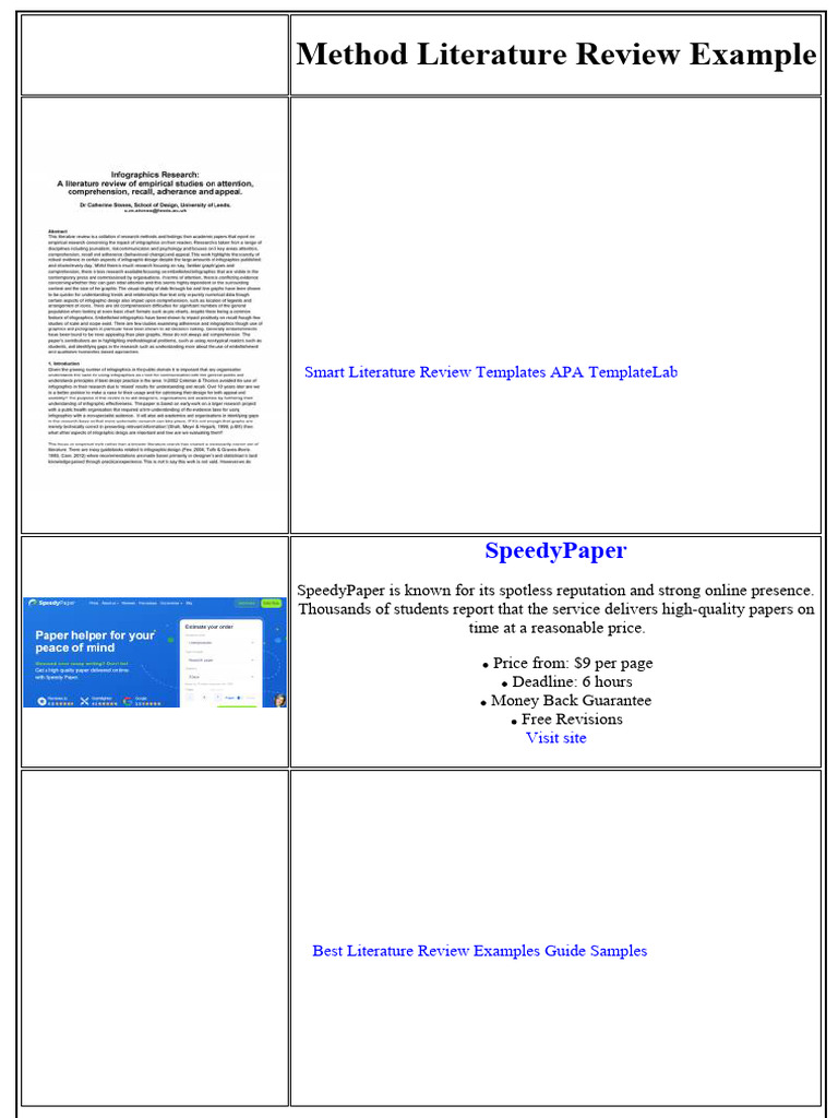 Method Literature Review Example | PDF | Systematic Review | Methodology
