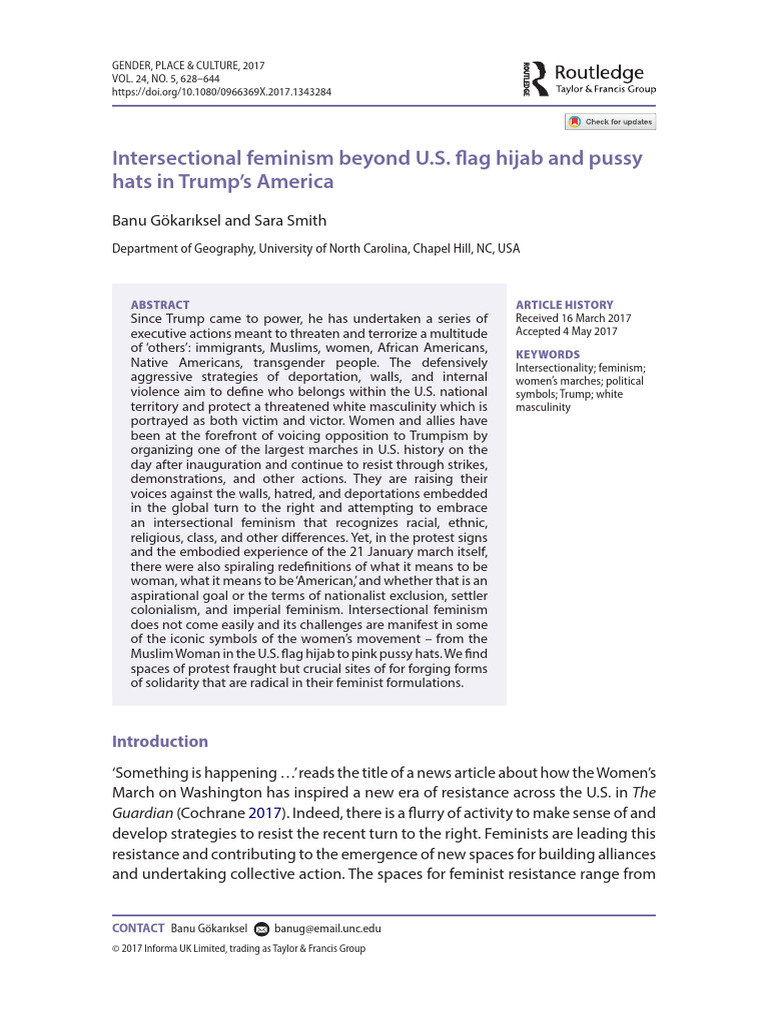 Intersectional Feminism Beyond U.S. Flag Hijab and Pussy Hats in Trump's America | PDF ...