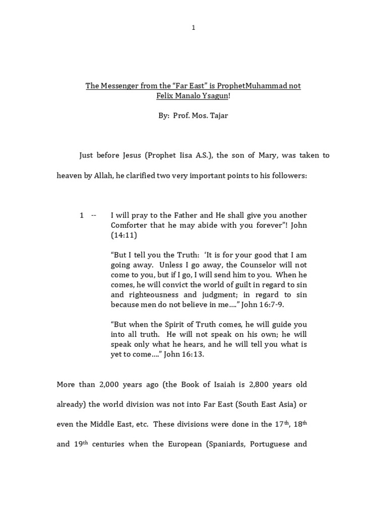 The Messenger (Felix Manalo) | PDF | Prophet | Prophets And Messengers ...