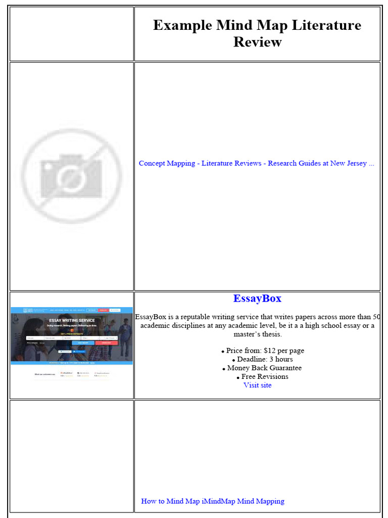 Example Mind Map Literature Review | PDF | Essays | Concept
