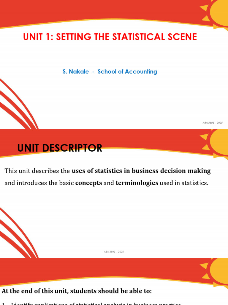 Setting The Statistical Scene | PDF | Level Of Measurement | Statistics