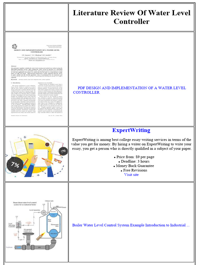 Literature Review of Water Level Controller | PDF | Water | Relay