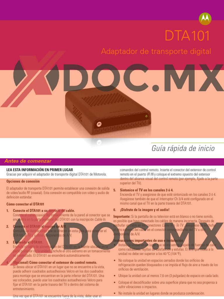 Xdoc - Mx-Dta101-Megacable - Control Remoto Carlos Simcic | PDF ...