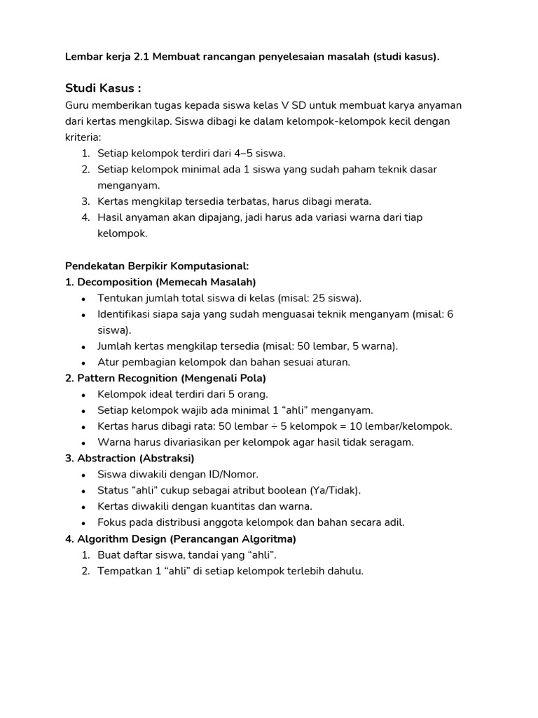 Modul 2 Lembar Kerja 2.1 - Nurlita Sangaji | PDF