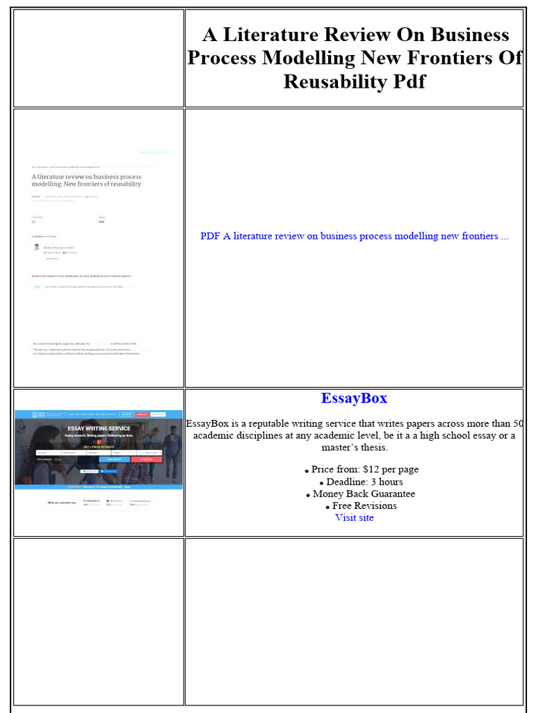 A Literature Review On Business Process Modelling New Frontiers of ...