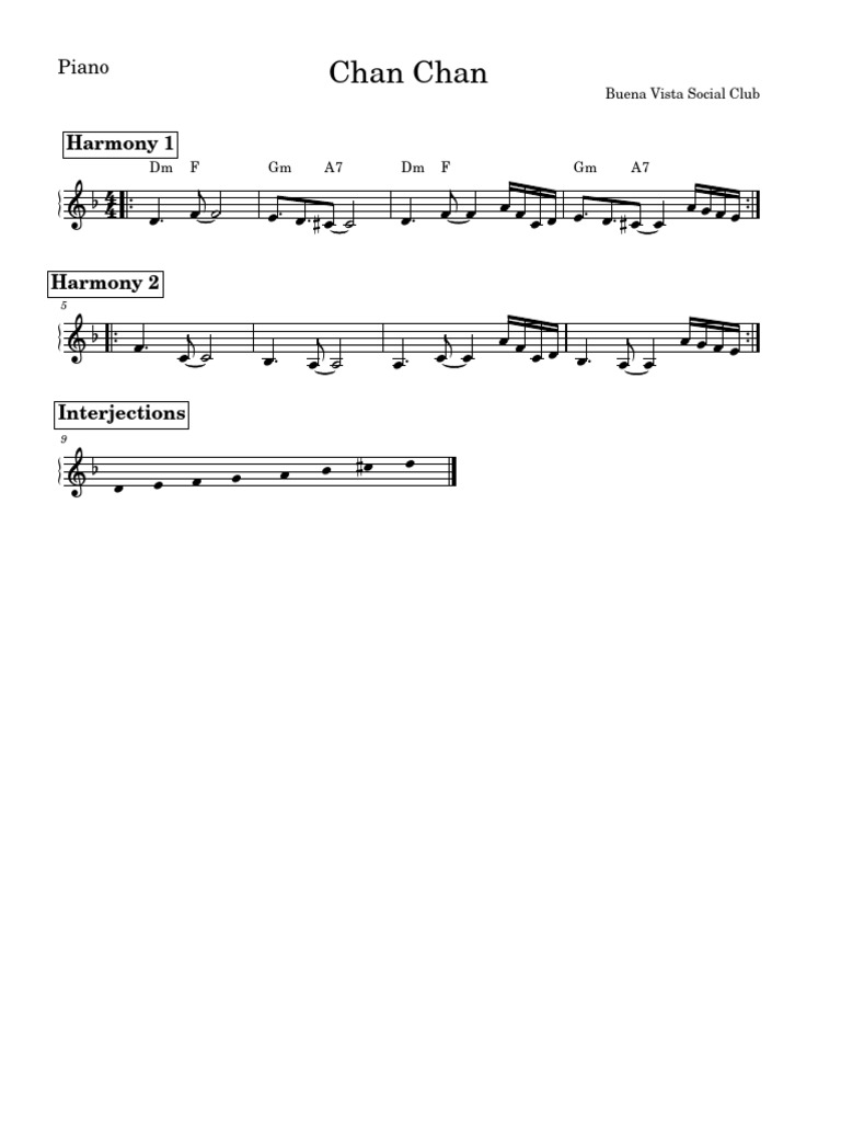 Chan Chan Leadsheet | PDF
