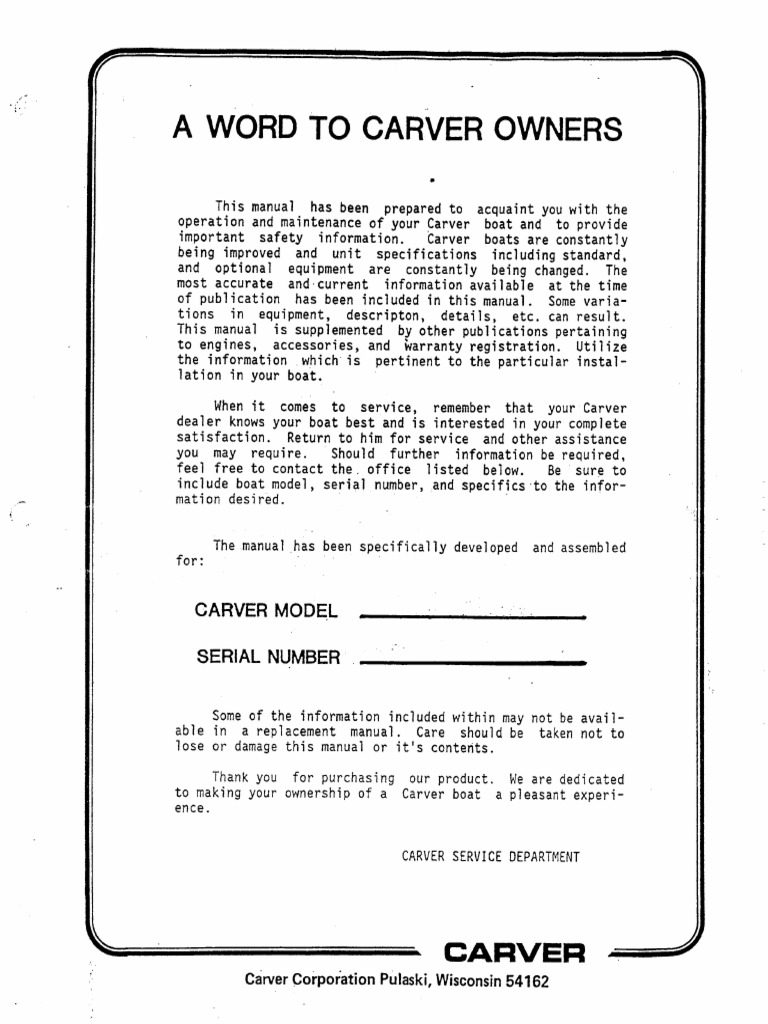 Carver Manual | PDF