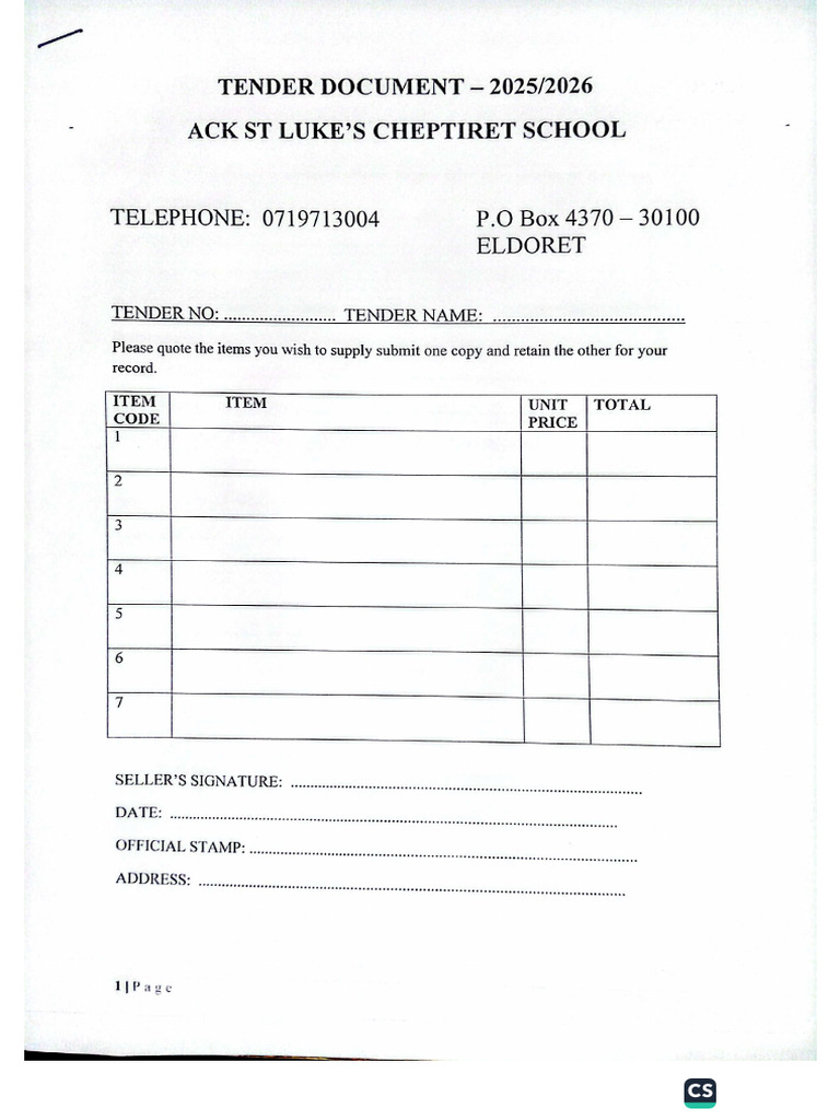 Tender | PDF