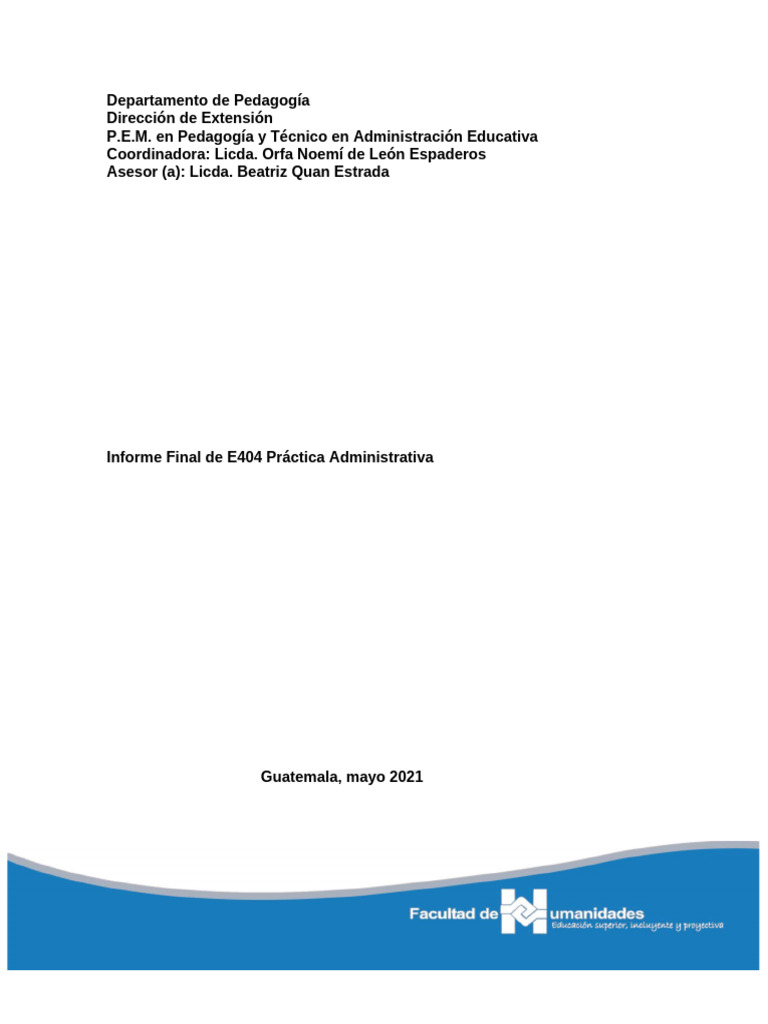 Informe Final Admón Heidy Samayoa | PDF | Liderazgo | Comportamiento