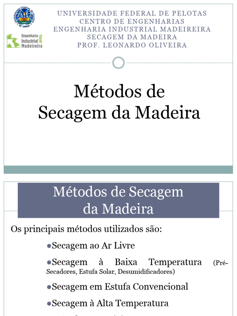 Métodos de Secagem da Madeira | PDF | Madeira | Umidade
