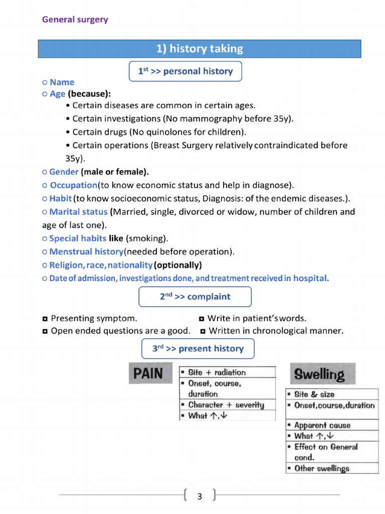History Taking in Surgery How To Approach To Surgery Patient | PDF