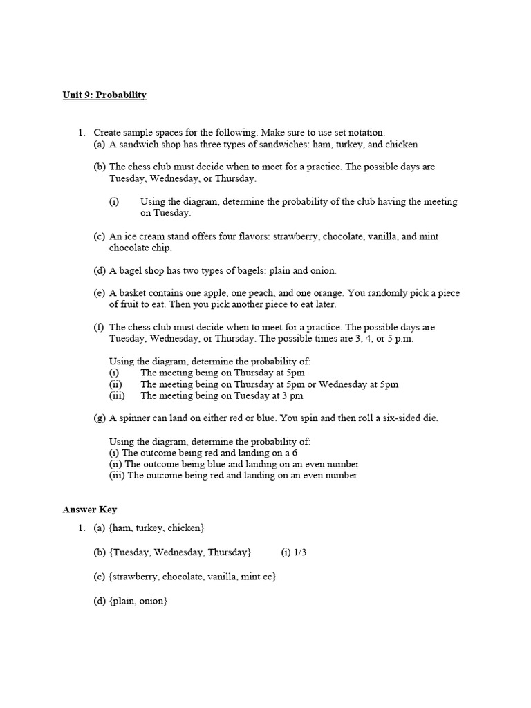 Unit 9 Probability | PDF