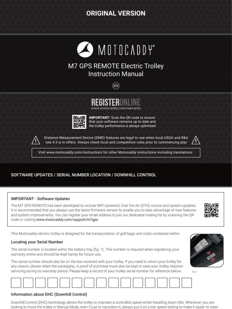 M7 GPS Remote Trolley Manual | PDF | Battery Charger | Rechargeable Battery
