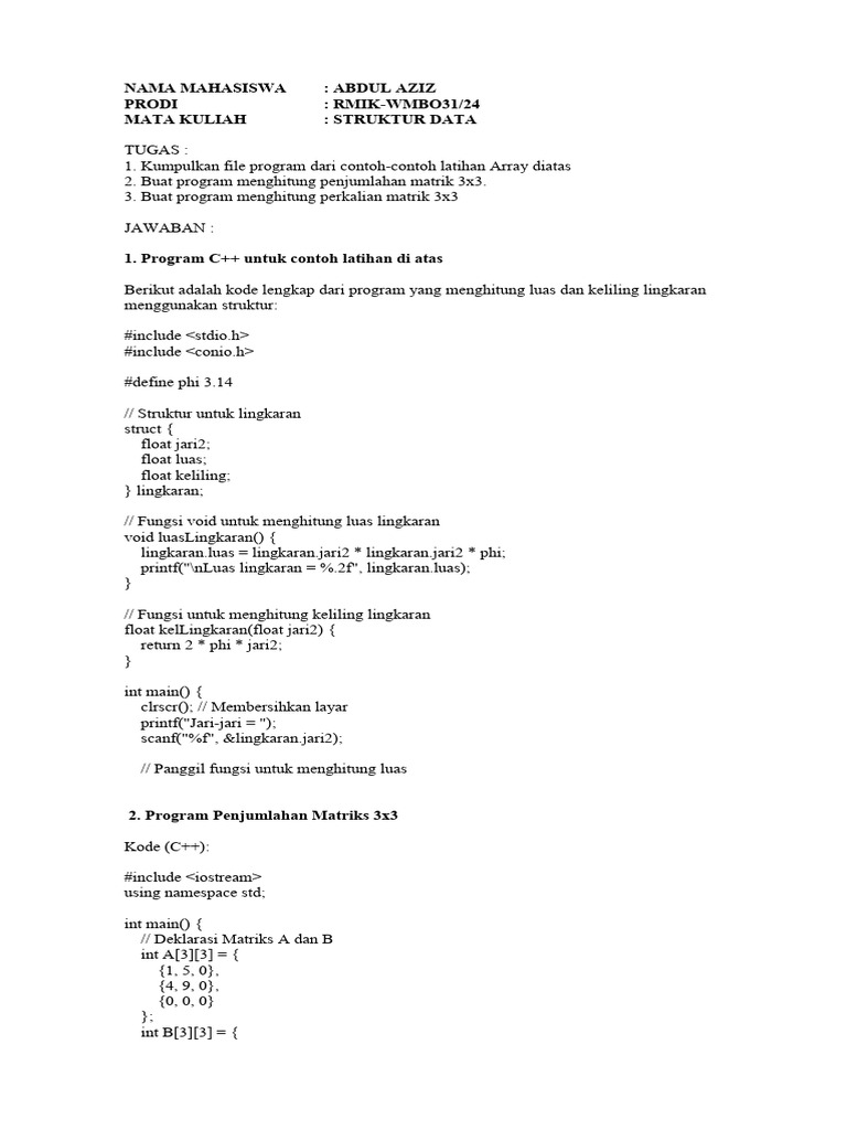 Abdul Aziz - Rmik - Tugas Struktur Data | PDF