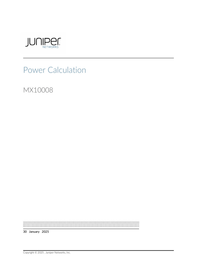 MX10008 Power Consumption Overview | PDF