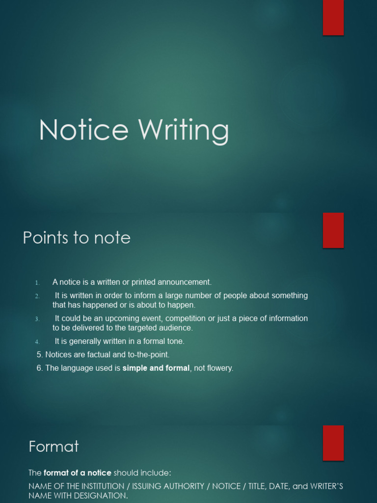 Notice Writing Guidelines and Tips | PDF