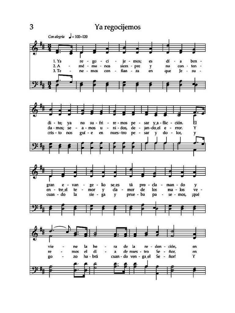 Ya Regocijemos (Himno Sud) | PDF
