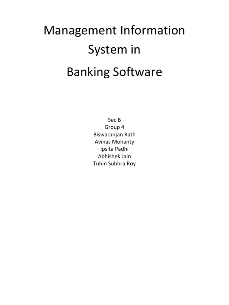 Management Information System in Banking Software | PDF | Decision ...