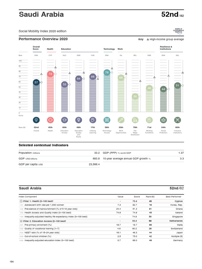 Saudi Arabia Social Mobility Index 2020 | PDF | Unemployment | Labour ...